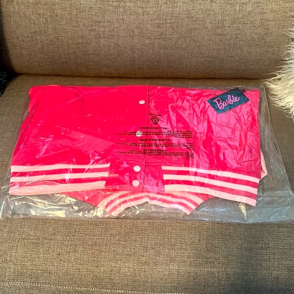 Barbie | Jackets & Coats | Nwt Barbie Pink Varsity Jacket Pink Barbie ...